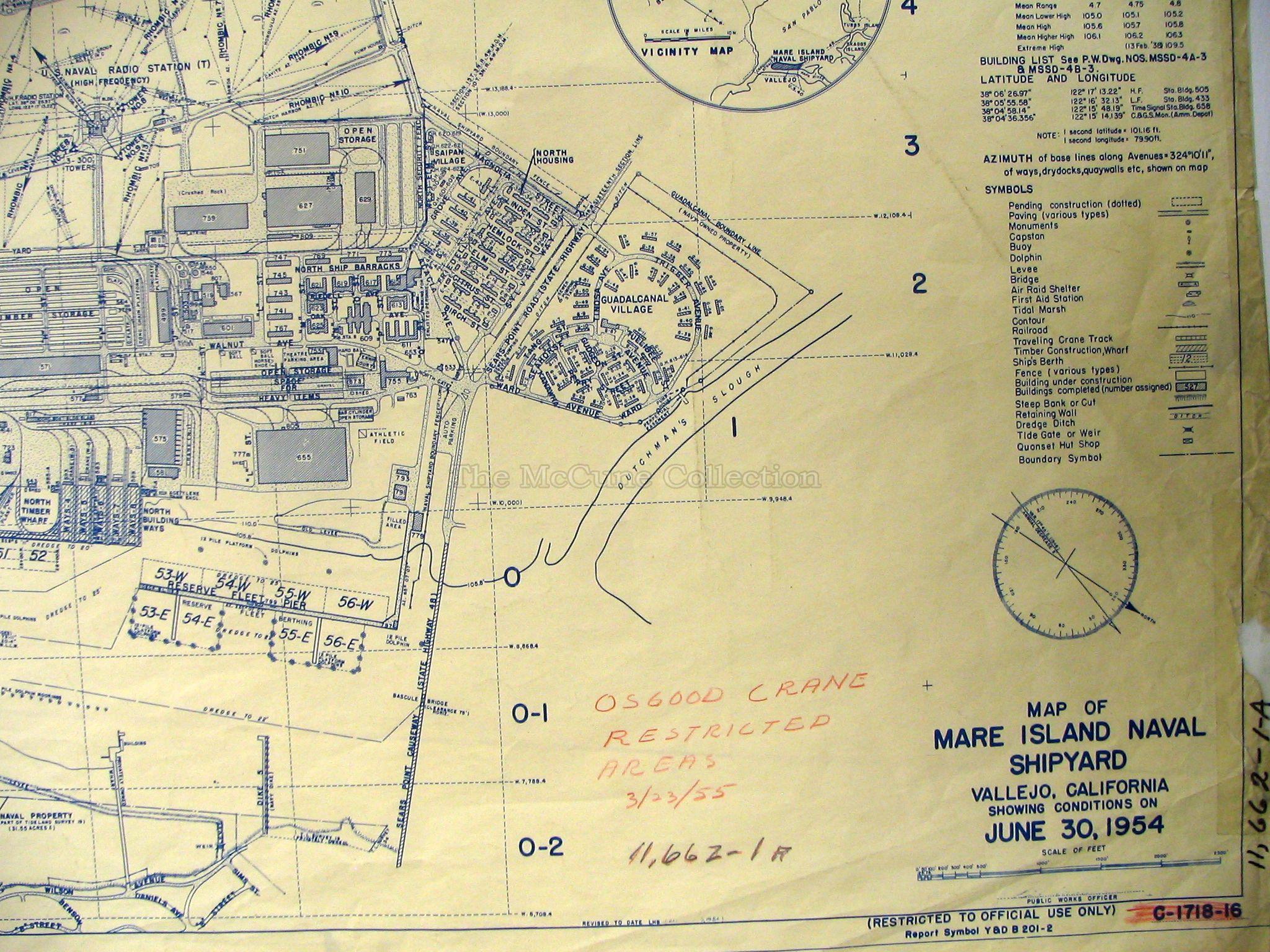 Mare Island Map Of 1954 The Mccune Collection